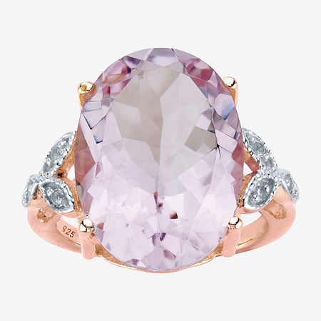 Click here for Womens Genuine Pink Amethyst 14K Rose Gold Over Si... prices
