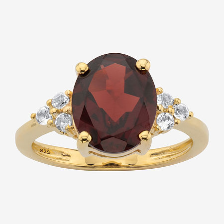 Click here for Womens Genuine Red Garnet 14K Gold Over Silver Ova... prices