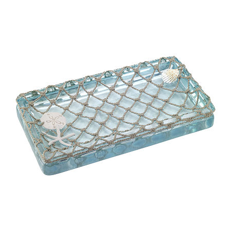 Avanti Seaglass Seashell and Netting Resin Bathroom Tray - Multi
