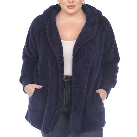 Click here for White Mark Plus Size Plush Hooded Cardigan Jacket... prices