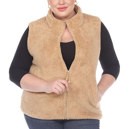 Click here for White Mark Plus Size Womens Zip Up Sherpa Vest Jac... prices