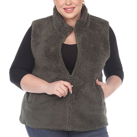 Click here for White Mark Plus Size Womens Zip Up Sherpa Vest Jac... prices