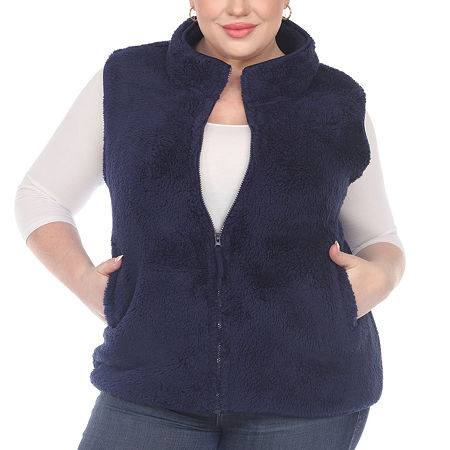 Click here for White Mark Plus Size Womens Zip Up Sherpa Vest Jac... prices