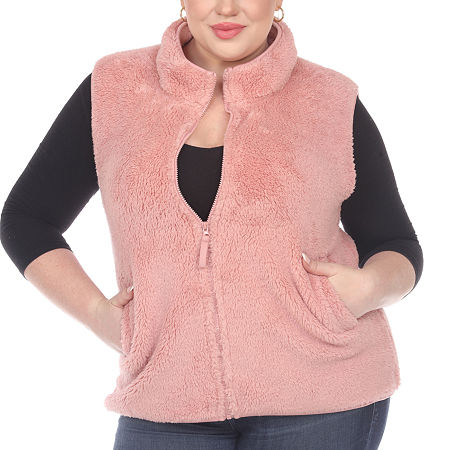 Click here for White Mark Plus Size Womens Zip Up Sherpa Vest Jac... prices