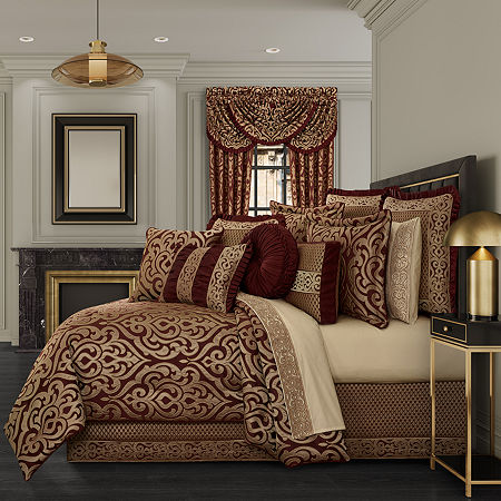 J Queen New York Renzo 4-Pc. Comforter Set  Queen - Crimson