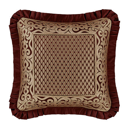 J Queen New York Renzo Embellished Decorative Pillow  20 x 20 - Crimson
