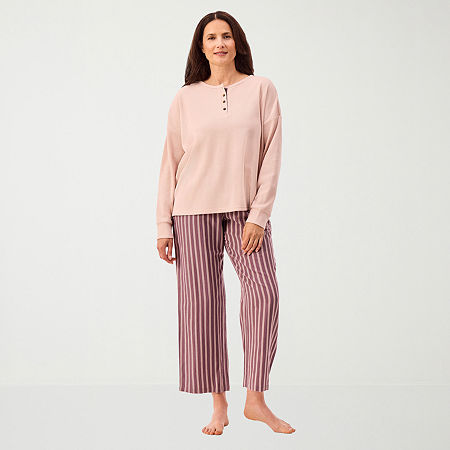 Click here for Martha Stewart Womens Waffle Henley Neck Long Slee... prices