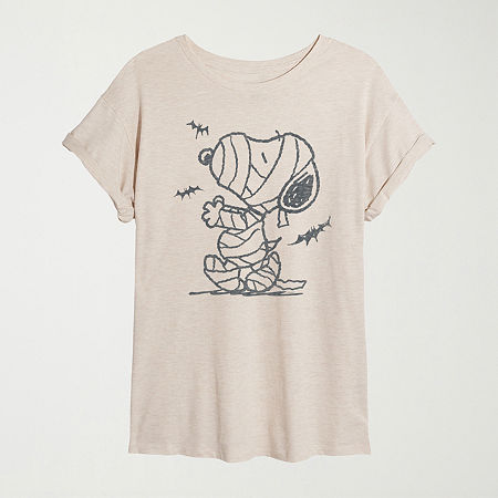 Click here for Womens Crew Neck Short Sleeve Snoopy Graphic T-Shi... prices