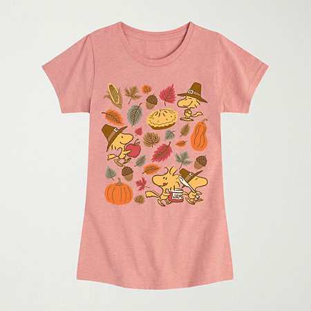 Click here for Girls Crew Neck Short Sleeve Snoopy Graphic T-Shir... prices