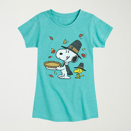 Click here for Girls Crew Neck Short Sleeve Snoopy Graphic T-Shir... prices