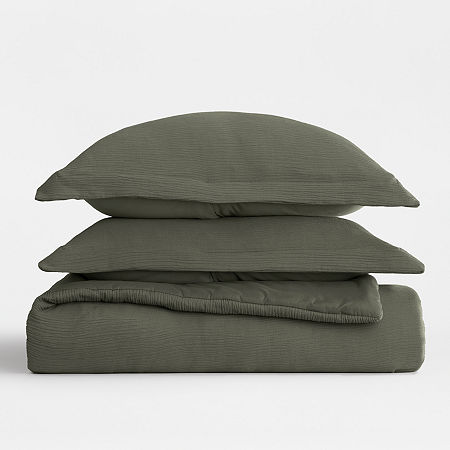 Ienjoy Home Cloud Weave Gauze 3-Pc. Comforter Set  King/ California King - Olive