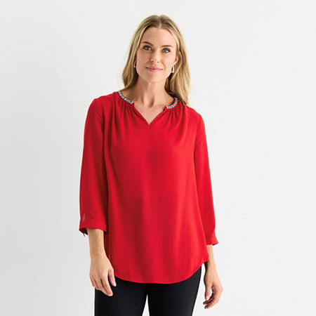 Click here for Liz Claiborne Shine Womens Split Crew Neck Long Sl... prices