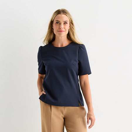 Click here for Liz Claiborne Womens Round Neck Short Sleeve Blous... prices