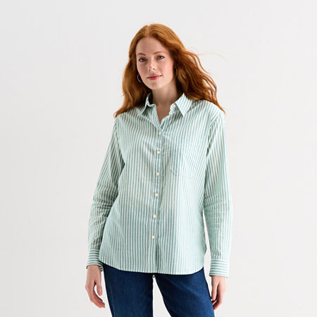 Click here for St. Johns Bay Womens Roll Tab Long Sleeve Regular... prices