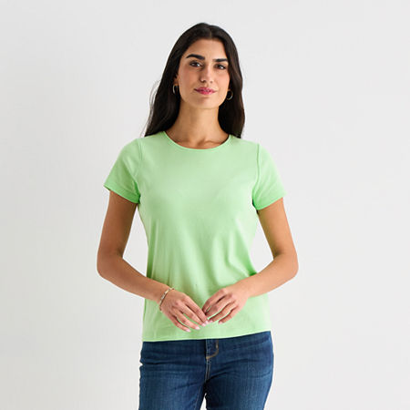 Click here for St. Johns Bay Womens Crew Neck Short Sleeve T-Shir... prices