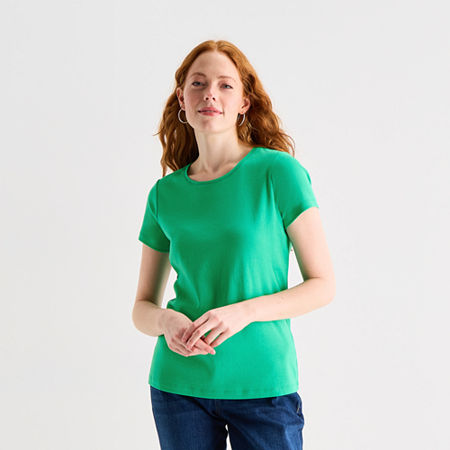 Click here for St. Johns Bay Womens Crew Neck Short Sleeve T-Shir... prices