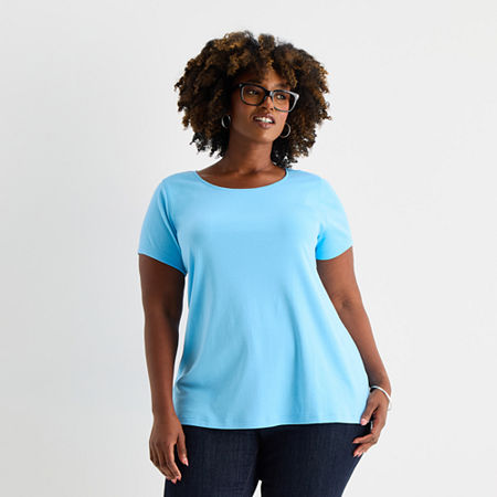 Click here for St. Johns Bay Womens Plus Crew Neck Short Sleeve T... prices