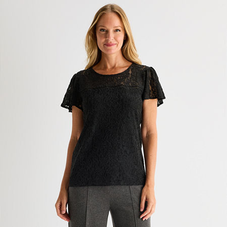 Click here for Liz Claiborne Womens Crew Neck Short Sleeve Lace B... prices