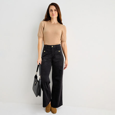 Click here for Liz Claiborne Womens Wide Leg Mid Rise Pull-On Pan... prices