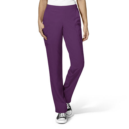 Wink Womens W123 Flat Front Cargo Scrub Pant - Eggplant