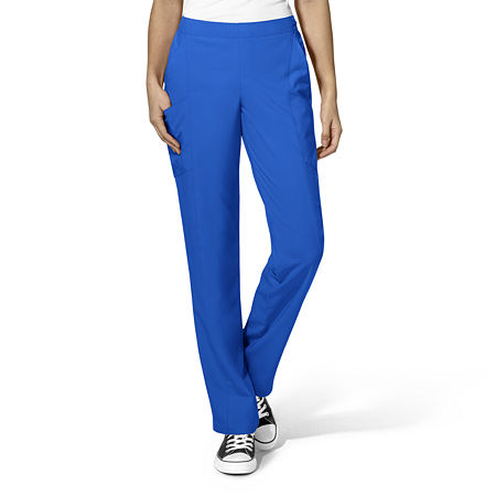 Wink Womens W123 Flat Front Cargo Scrub Pant - Royal