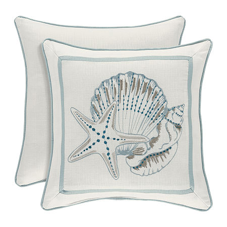 Royal Court Waters Edge Decorative Pillow  16 x 16 - Aqua