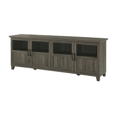 70-Inch TV Console with Glass and Wood 4 Panel Doors - JCPenney