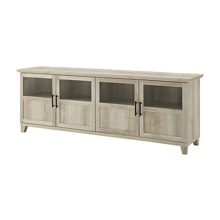 Click here for 70-Inch TV Console with Glass and Wood 4 Panel Doo... prices