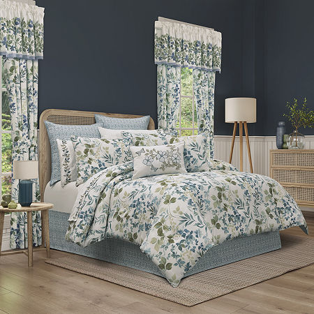 Royal Court Evergreen Blue 4pc. Reversible Comforter Set