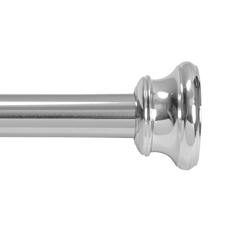 Kenney Twist Fit No Tools Decorative Shower Curtain Rod  42-72 - Chrome