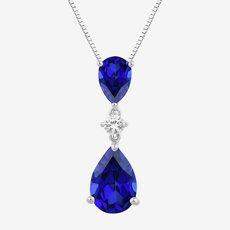 Click here for Womens Lab Created Blue Sapphire Sterling Silver P... prices