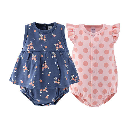 Click here for The Peanutshell Baby Girls Rompers - 2 Pack  Navy... prices