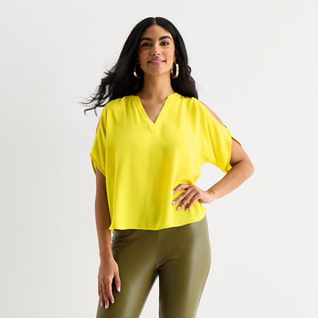 Click here for Bold Elements Womens V Neck Short Sleeve Blouse  M... prices