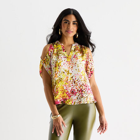 Click here for Bold Elements Womens V Neck Short Sleeve Blouse  M... prices