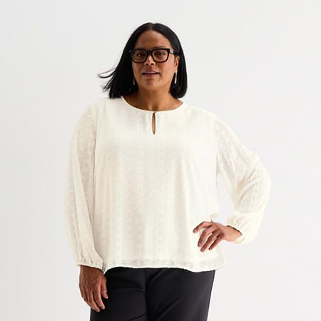 Click here for Liz Claiborne Shine Womens Plus Keyhole Neck Long... prices