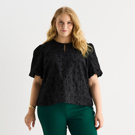 Click here for Liz Claiborne Womens Plus Keyhole Neck Elbow Sleev... prices