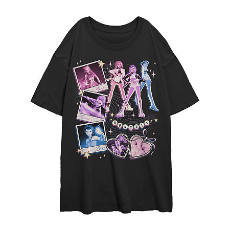 Click here for Kpop Demon Hunters Charm Oversized Tee Womens Juni... prices