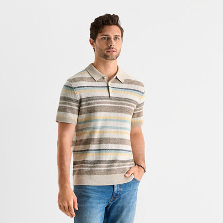 Click here for mutual weave Textured Stripe Mens Short Sleeve But... prices