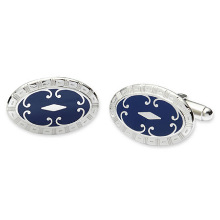 Click here for Oval Navy Epoxy Cuffl Llinks  One Size  White prices