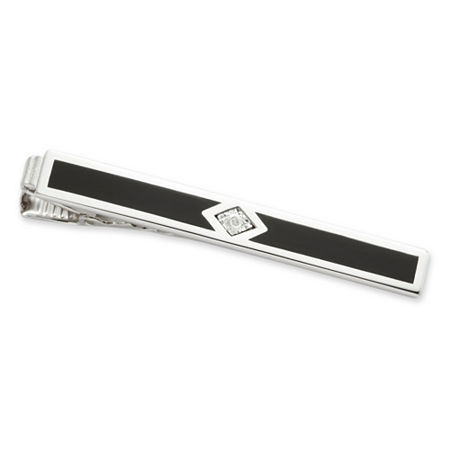 Click here for Enamel and Diamond Tie Bar  One Size  White prices