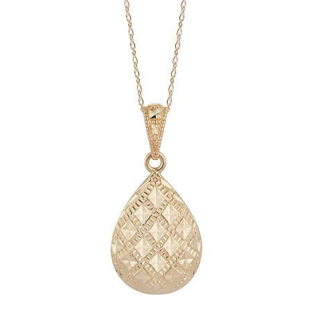 Click here for Womens 14K Gold Pear 18 Inch Pendant Necklace  One... prices