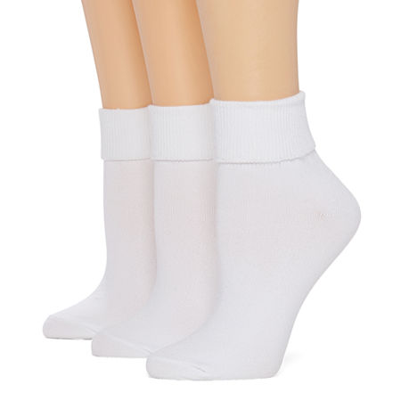 Click here for Mixit Womens 3 Pair Turncuff Socks  4-10  White prices