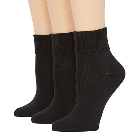 Click here for Mixit Womens 3 Pair Turncuff Socks  4-10  Black prices