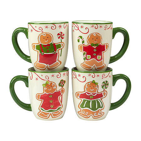 Click here for Holiday Magic Gingerbread 4 Piece Mug Set - Red  G... prices
