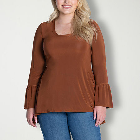 Click here for 24seven Comfort Apparel Plus Size Long Bell Sleeve... prices