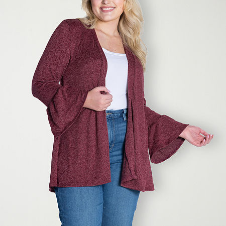 Click here for 24seven Comfort Apparel Plus Size Bell Sleeve Open... prices