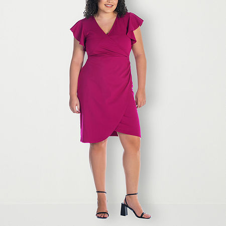 Click here for 24seven Comfort Apparel Plus Size V-neck Knee Leng... prices