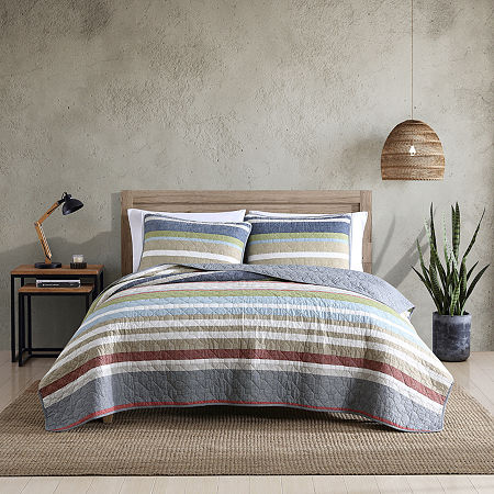 Eddie Bauer Ladder Stripe 2-Pc. Quilt Set  Twin - Red/Gray