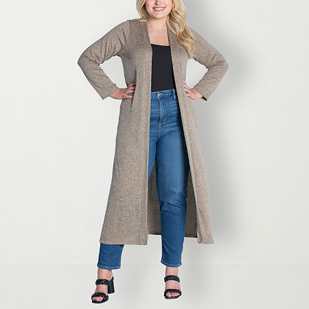Click here for 24seven Comfort Apparel Plus Size Long Duster Open... prices