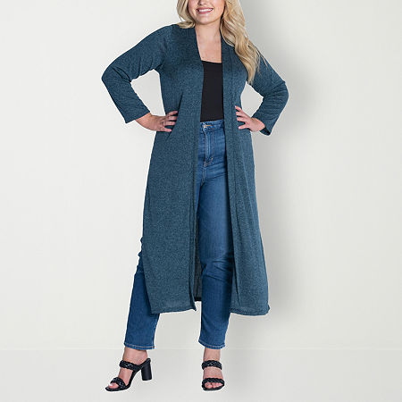 Click here for 24seven Comfort Apparel Plus Size Long Duster Open... prices
